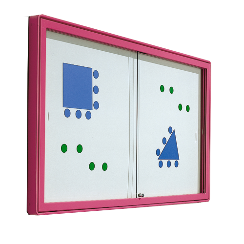 Informationsvitrine W1 mit weißer Whiteboardrückwand Maße wählbar ...